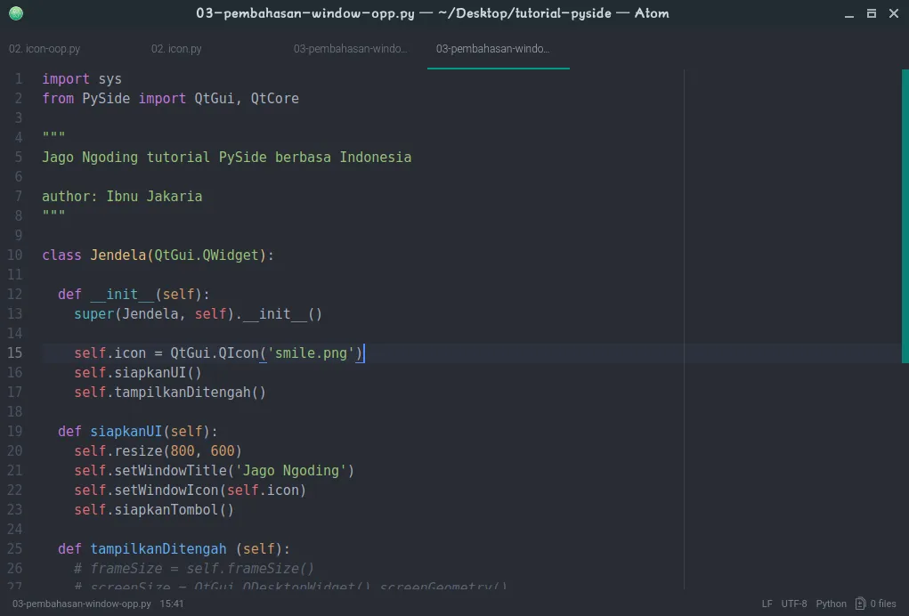 Pembahasan Window Pada PySide | Jago Ngoding